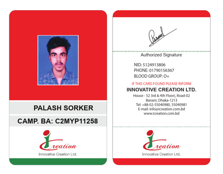 Palash Id Card | PDF