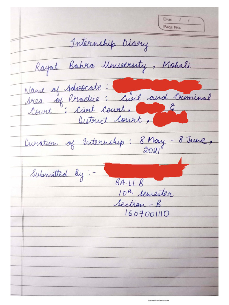 Internship Diary | PDF