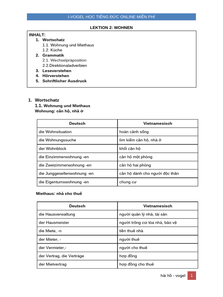 Handout Lektion 2 | PDF