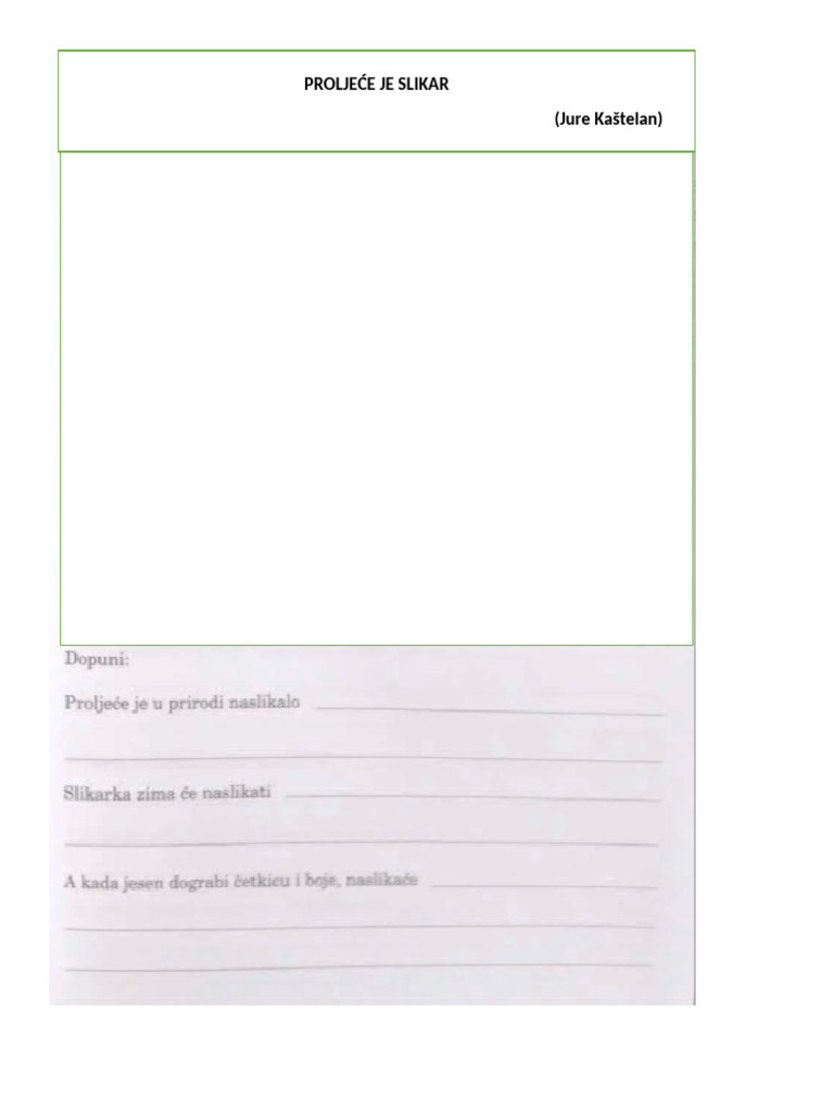 Proljece Je Slikar Zadaca | PDF