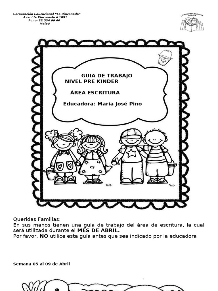 Guía de Escritura Pre Kinder Maipú | PDF