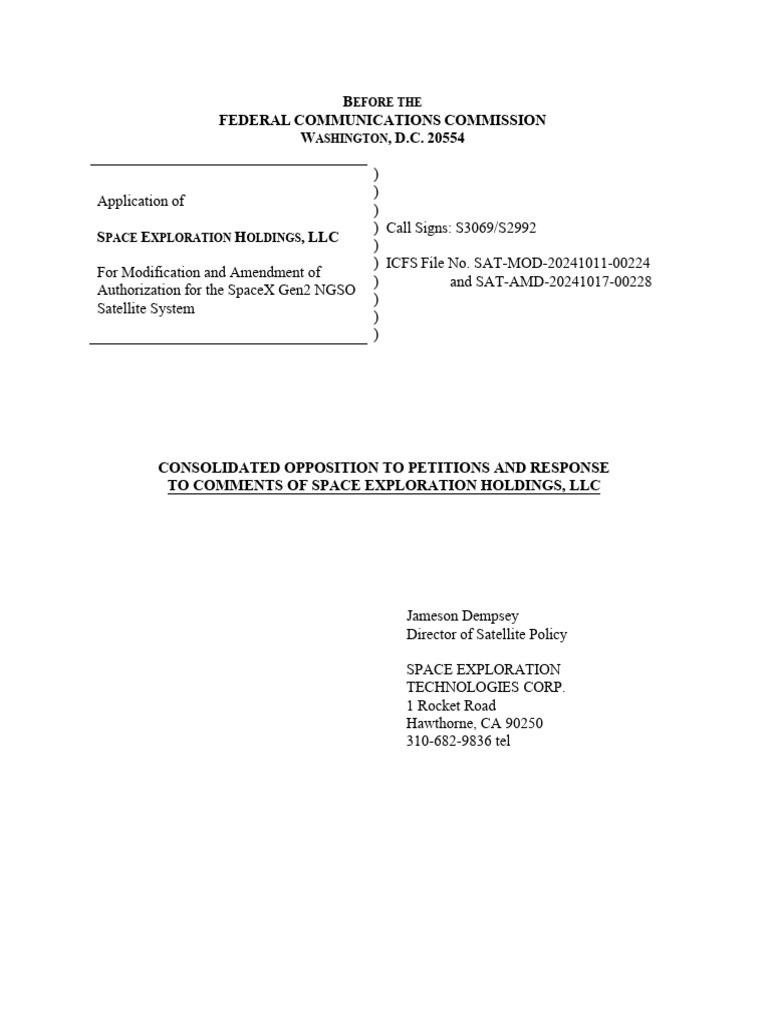 SpaceX Consolidated | PDF | Communications Satellite | Radio Spectrum