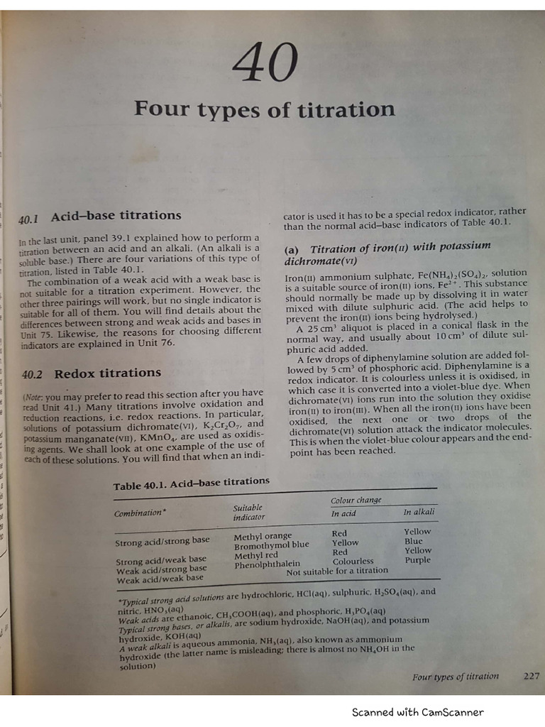 4 Types of Titrations | PDF