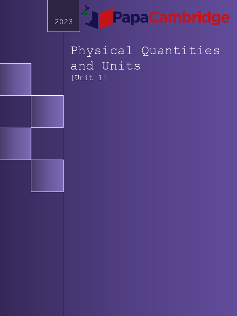 Physical Quantities Unit-1 | PDF | Significant Figures | Observational Error