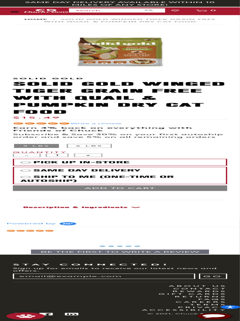 Solid Gold Winged Tiger Grain Free With Quail & Pumpkin Dry Cat Food | PDF