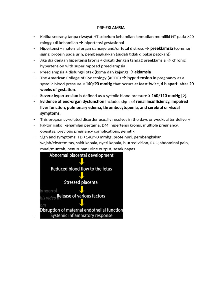 Catatan Pre-eklamsia dan eklamsia | PDF