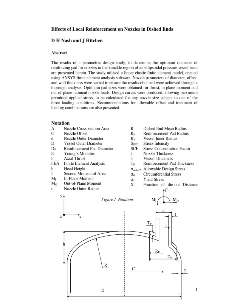 Optimum Reinforcing Pad Sizes for Nozzles | PDF | Stress (Mechanics ...