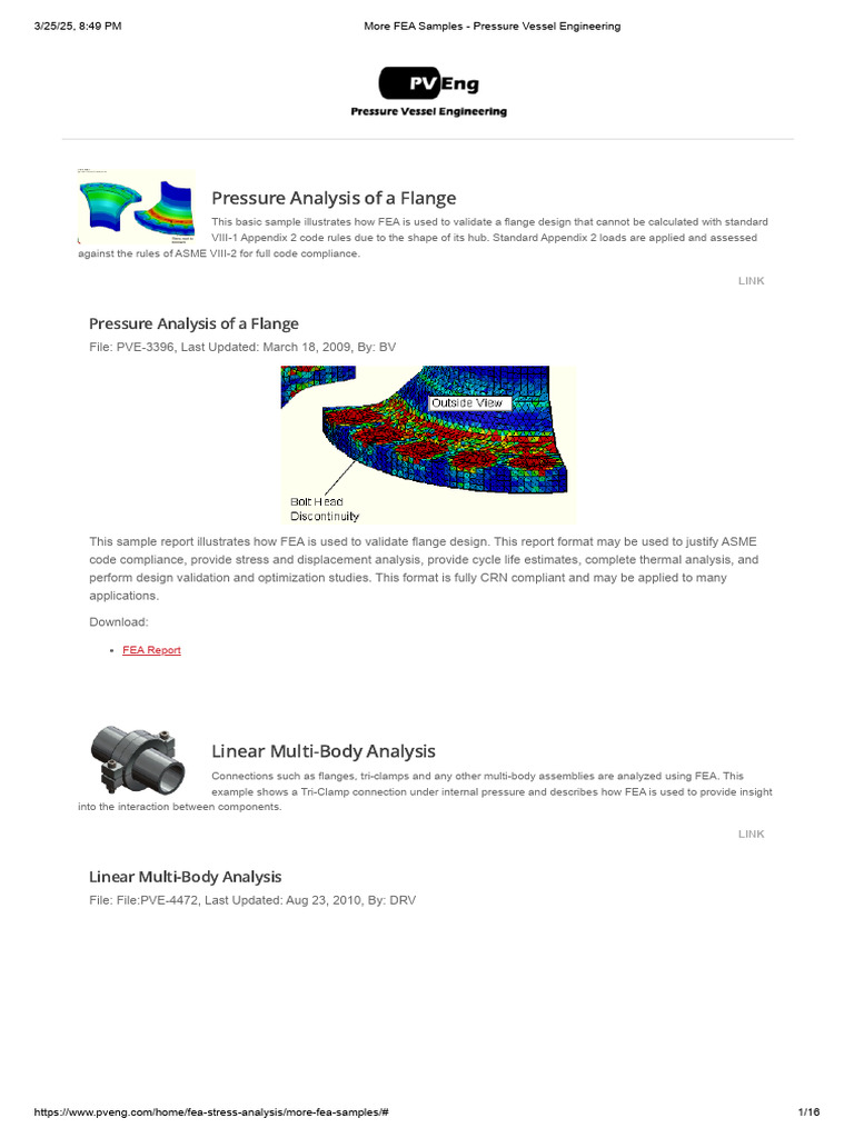FEA Report: Pressure Vessel Flange Analysis | PDF | Stress (Mechanics ...