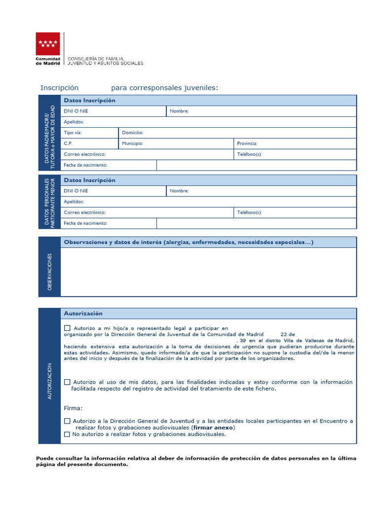 Inscripción para Corresponsales Juveniles | PDF | Justicia | Crimen y violencia