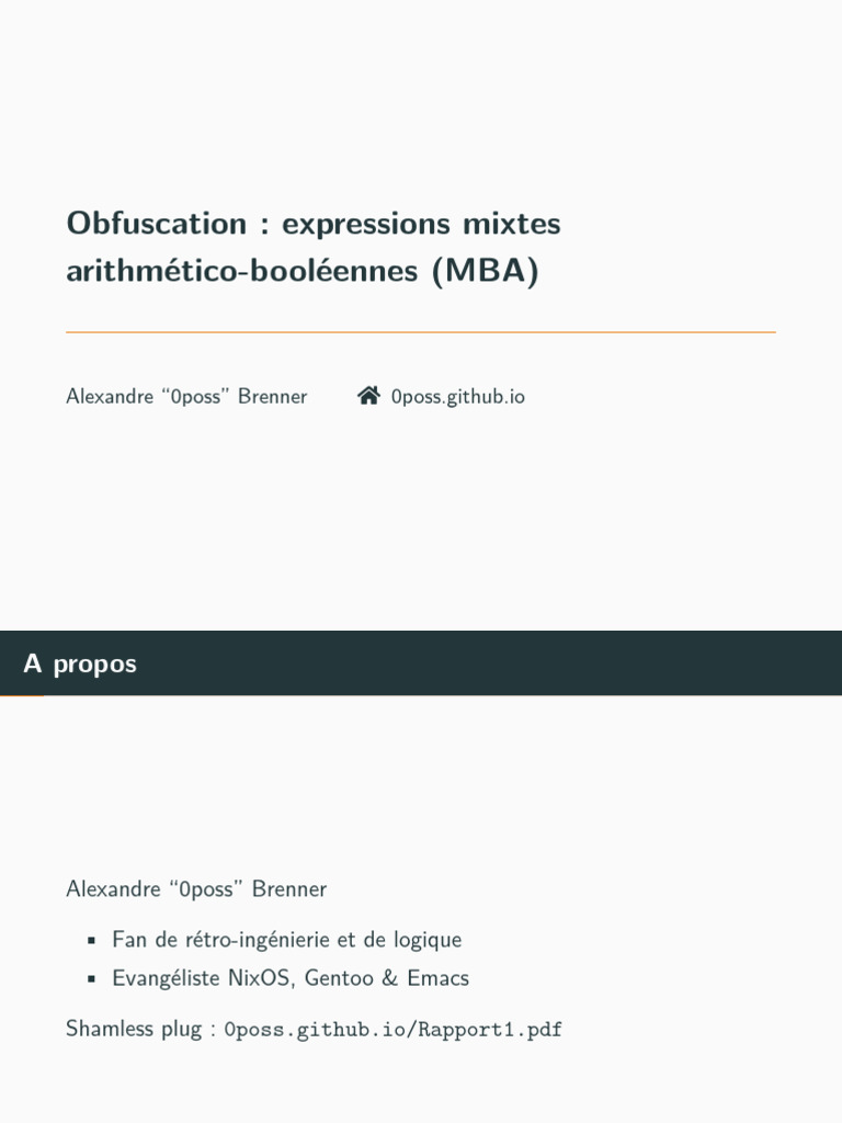 MBA Obfuscation Techniques Explained | PDF | Combinatorics | Group Theory