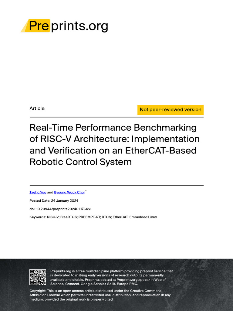 Real-Time Performance Benchmarking of RISC-V Archi | PDF | Embedded System | Operating System