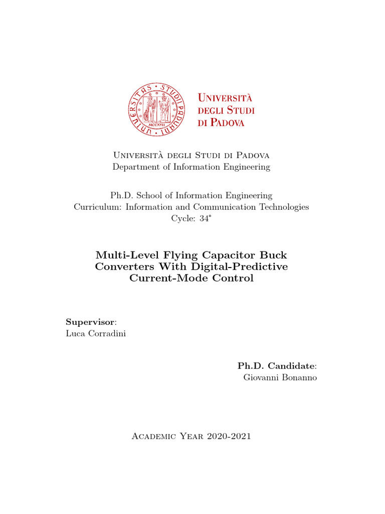Multi Level+Flying+Capacitor+Buck+Converters+With+Digital Predictive+Current Mode+Control | PDF ...