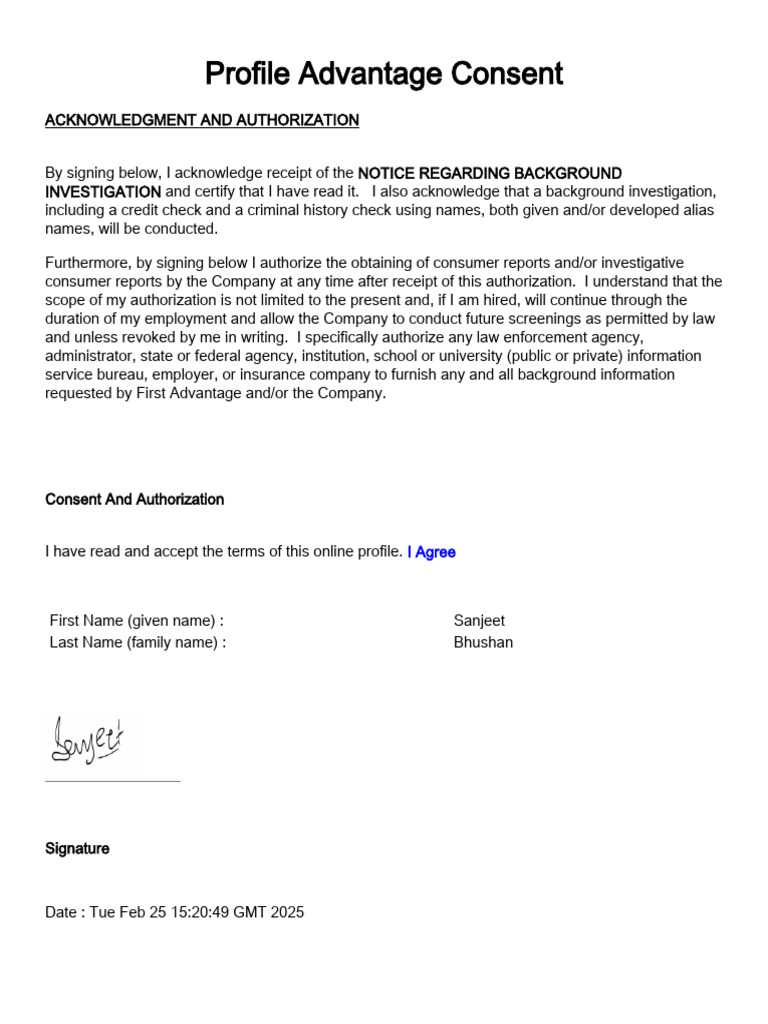 Consumer Report Consent | PDF