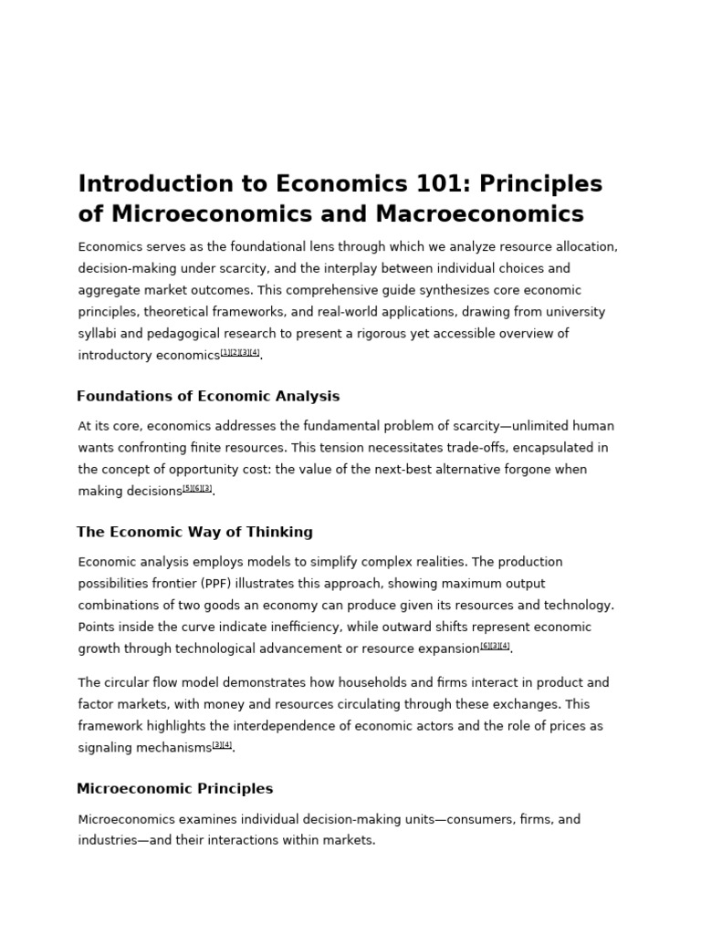 Introduction To Economics 101 - Principles of Micro | PDF | Economics ...