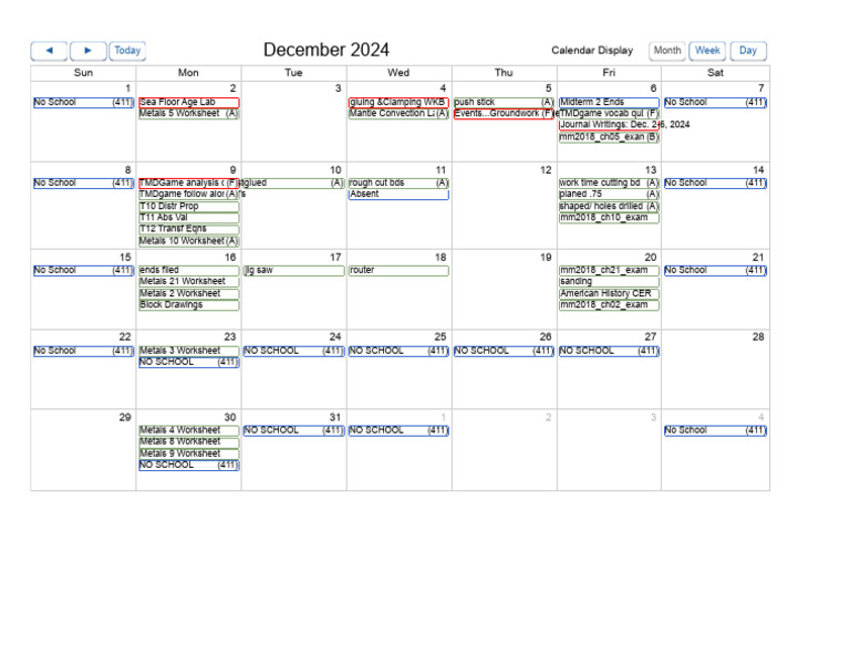 December 2024 Calander | PDF