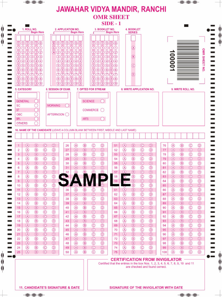 SAMPLE_OMR_2023 | PDF