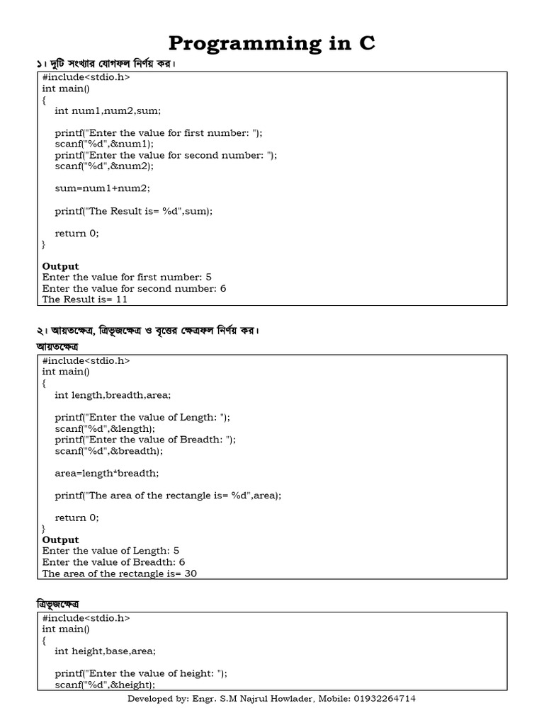 Programming in C Solution | PDF