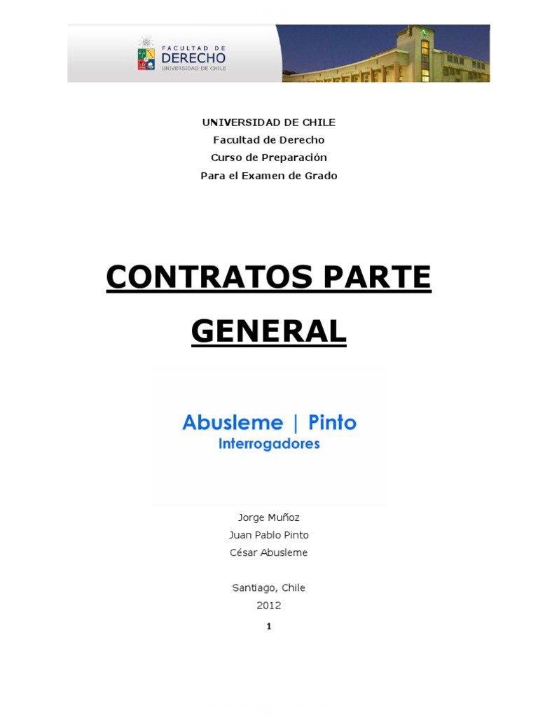 Apunte Contratos Parte General. AbuslemeyPinto | PDF | Propiedad | Pagos