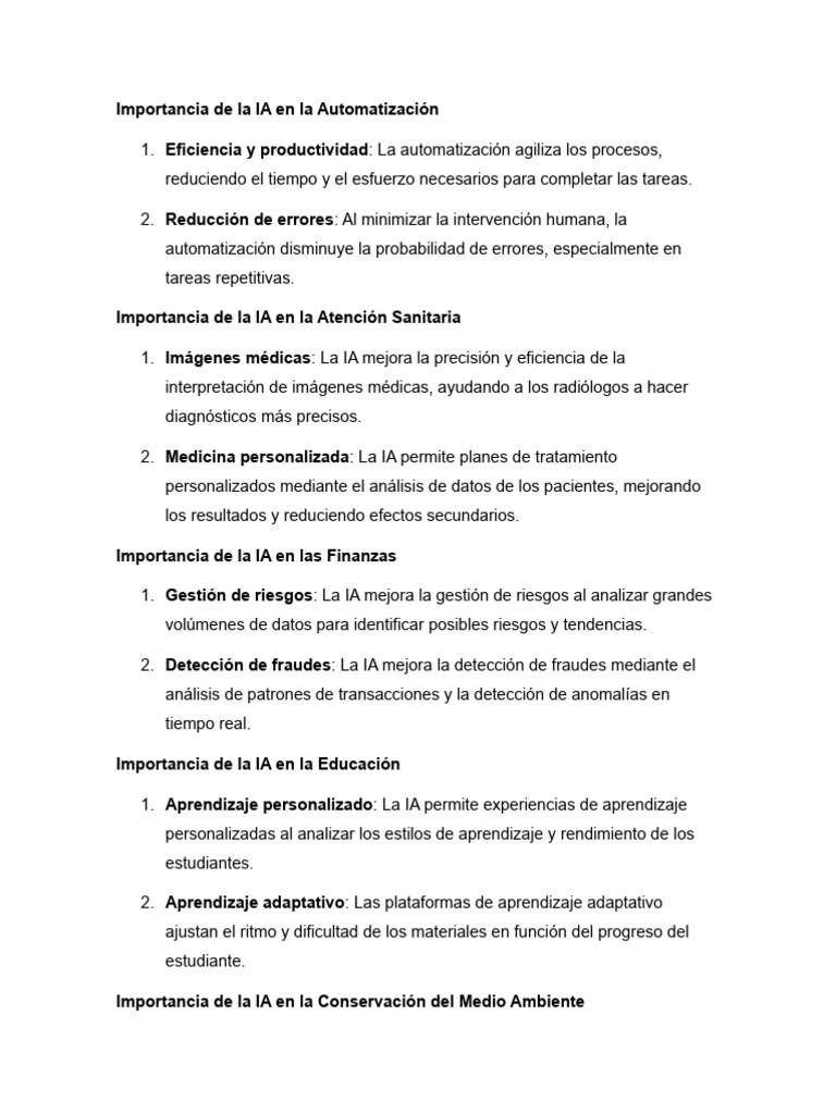 Importancia de La IA | PDF