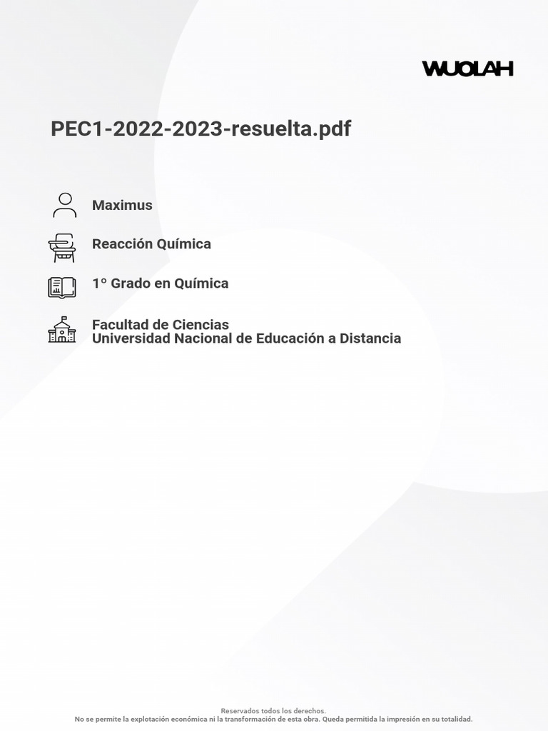 PEC1 2022 2023 Resuelta | PDF | Química