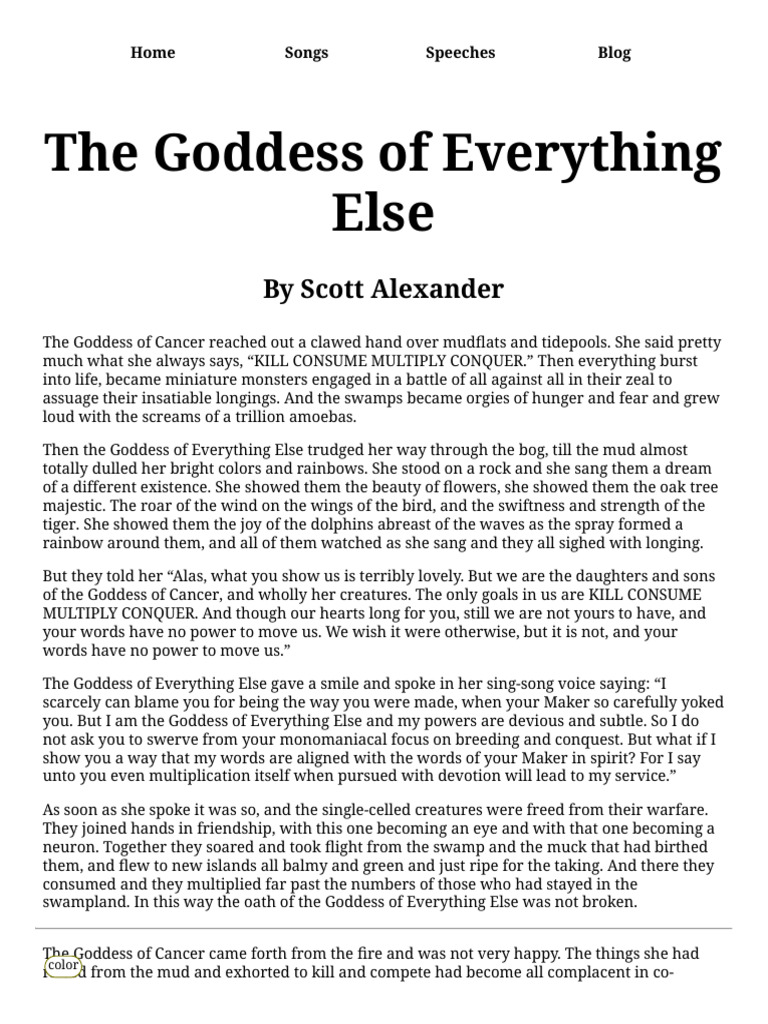 The Goddess of Everything Else | PDF