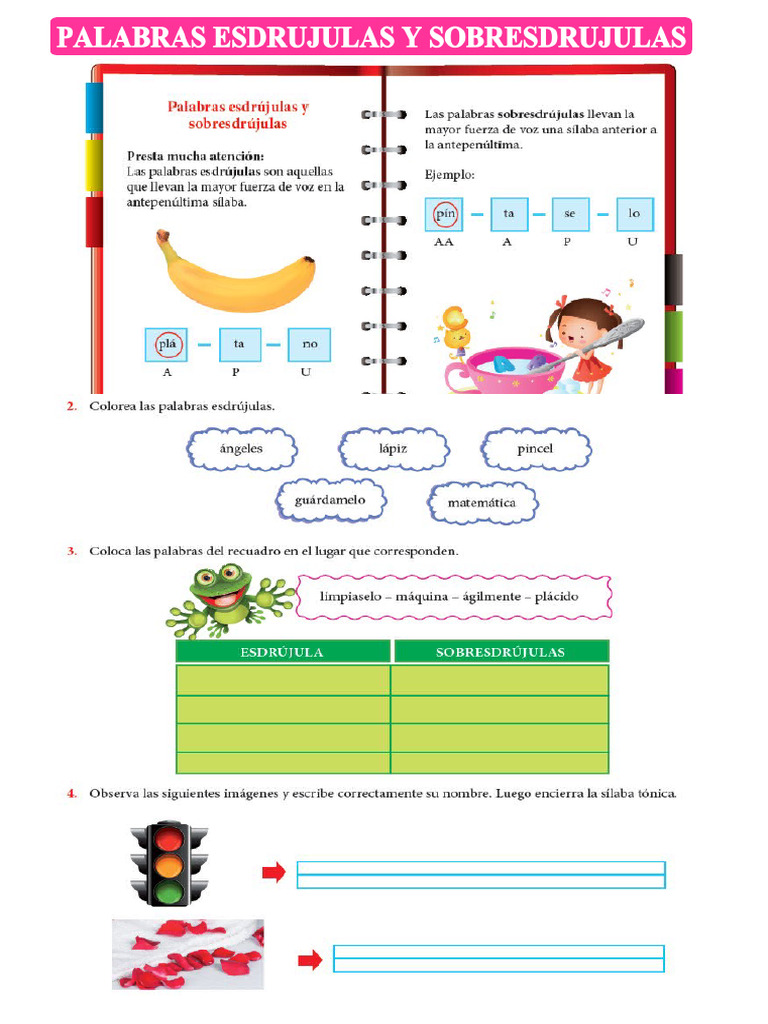 Actividades Esdrujulas y Sobre Esdrujulas | PDF