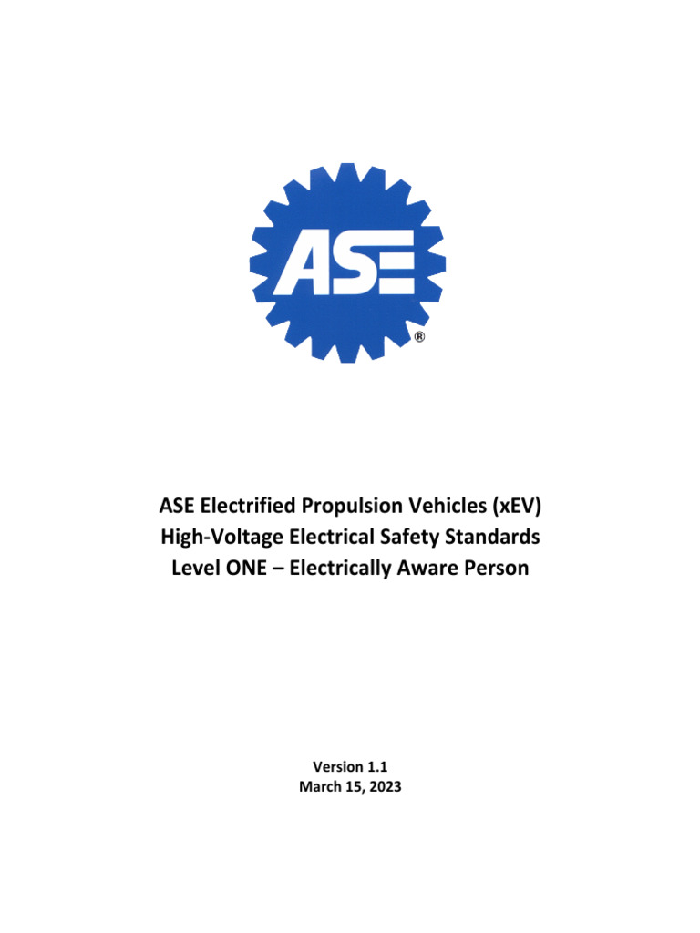 High-Voltage Safety Standards for xEVs | PDF | High Voltage ...
