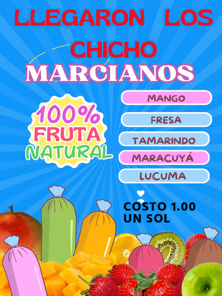 Póster Bolis Sabores Frutales Sencillo Azul | PDF