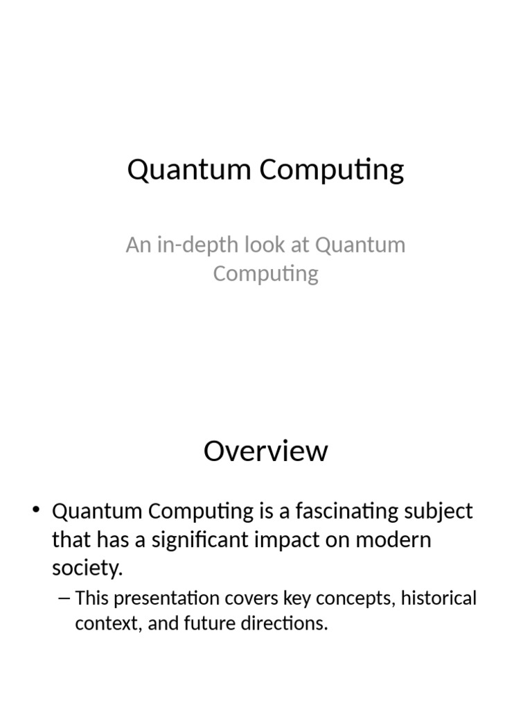 Quantum Computing | PDF