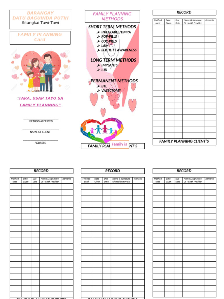 Family Planning Card | PDF