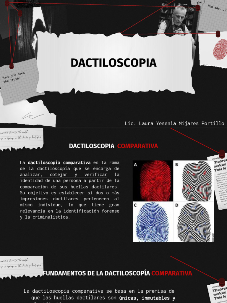 Dactiloscopía Comparativa: Identificación Forense | PDF | Huella ...