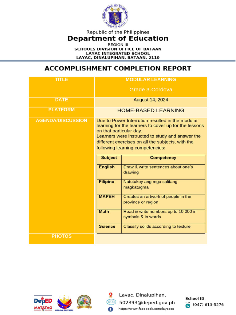 acr-modular-learning-power interruption | PDF | Behavior Modification | Teaching