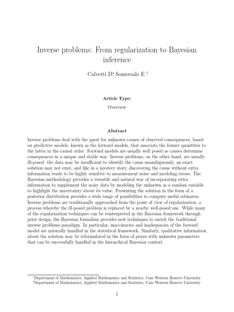 Bayesian Inference for Inverse Problems | PDF | Inverse Problem ...