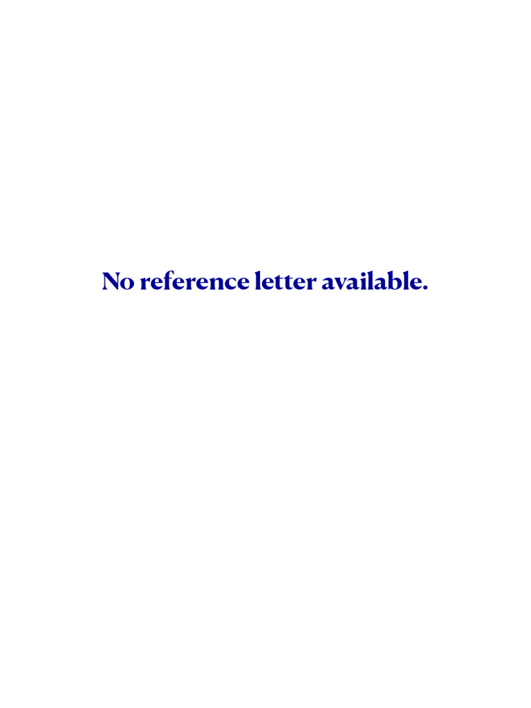 No Reference Letter Available | PDF