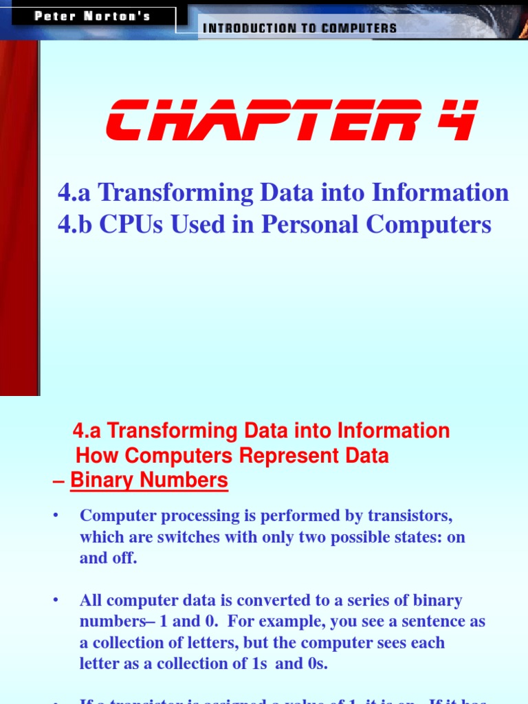 Transforming Data Into Binaray | PDF | Random Access Memory | Central Processing Unit