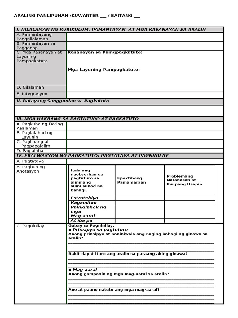 Lesson-Plan-Template in AP | PDF