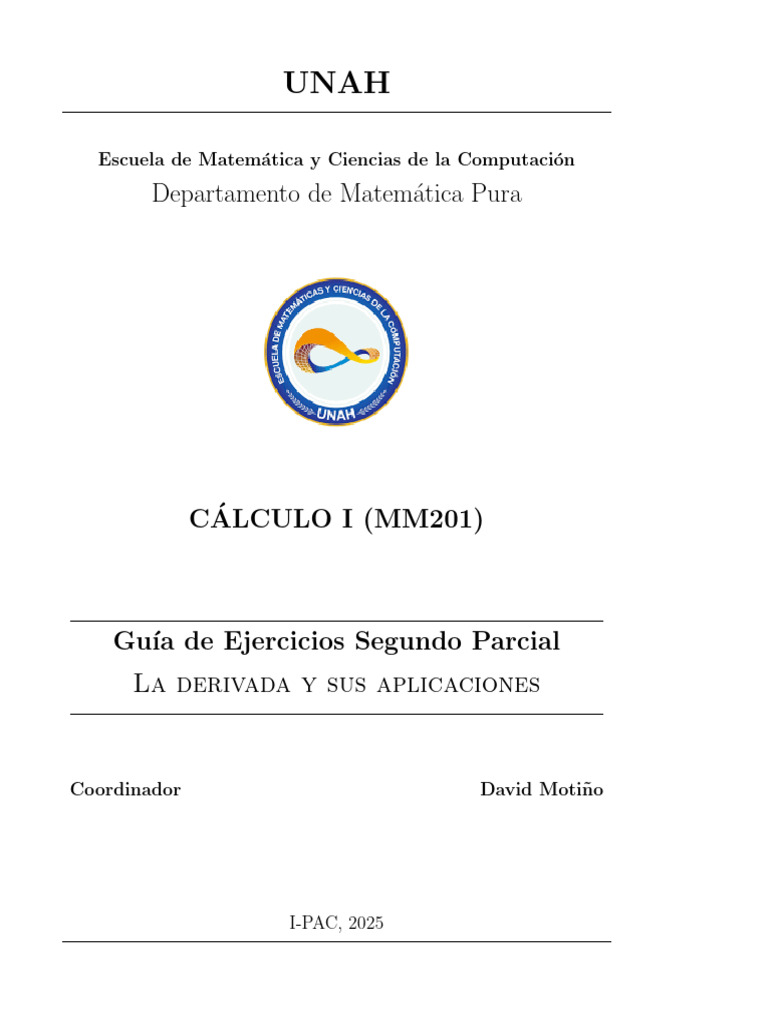 Guía de Cálculo I Segundo Parcial | PDF | Derivado | Logaritmo
