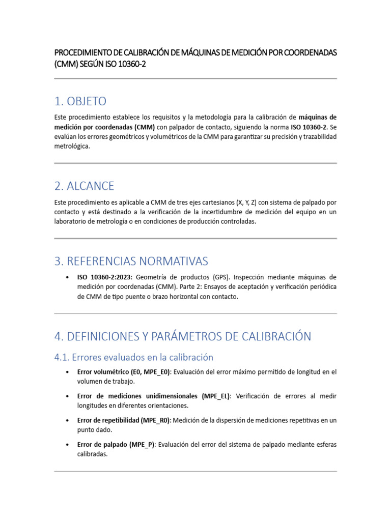 ISO 10360 Procedimiento | PDF | Medición | Incertidumbre