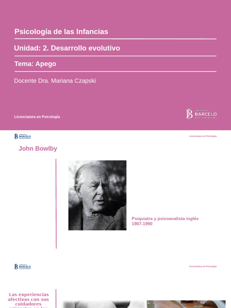 Apego - Bowlby | PDF | Teoría de apego | Ciencia cognitiva