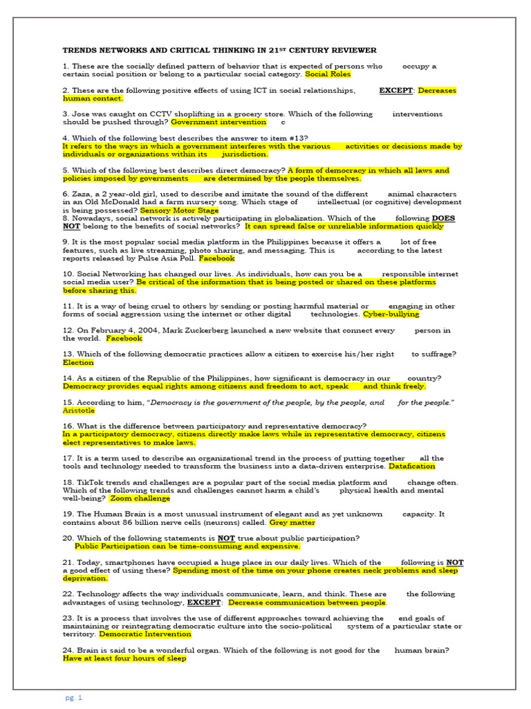 Fourth Quarter Exam TNCT Reviewer Final | PDF | Democracy | Political Ideologies