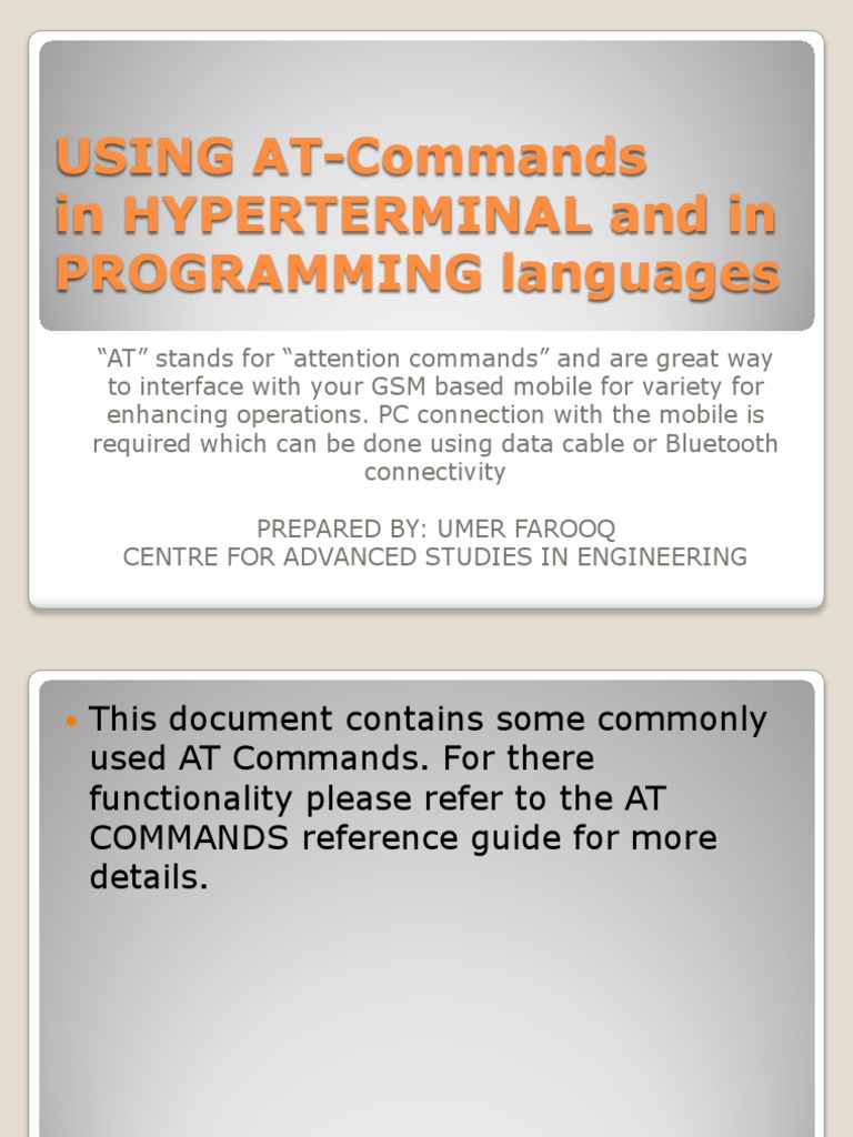 Using at Commands | Telephone | Computing