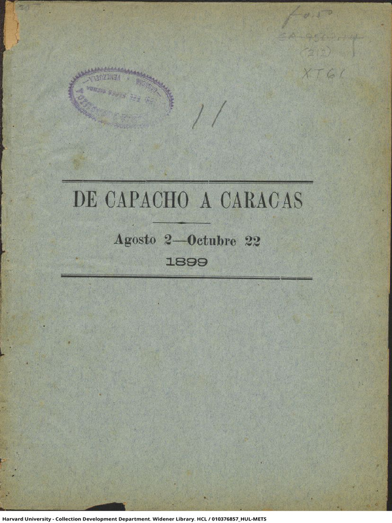 De Capacho A Caracas 1899 | PDF