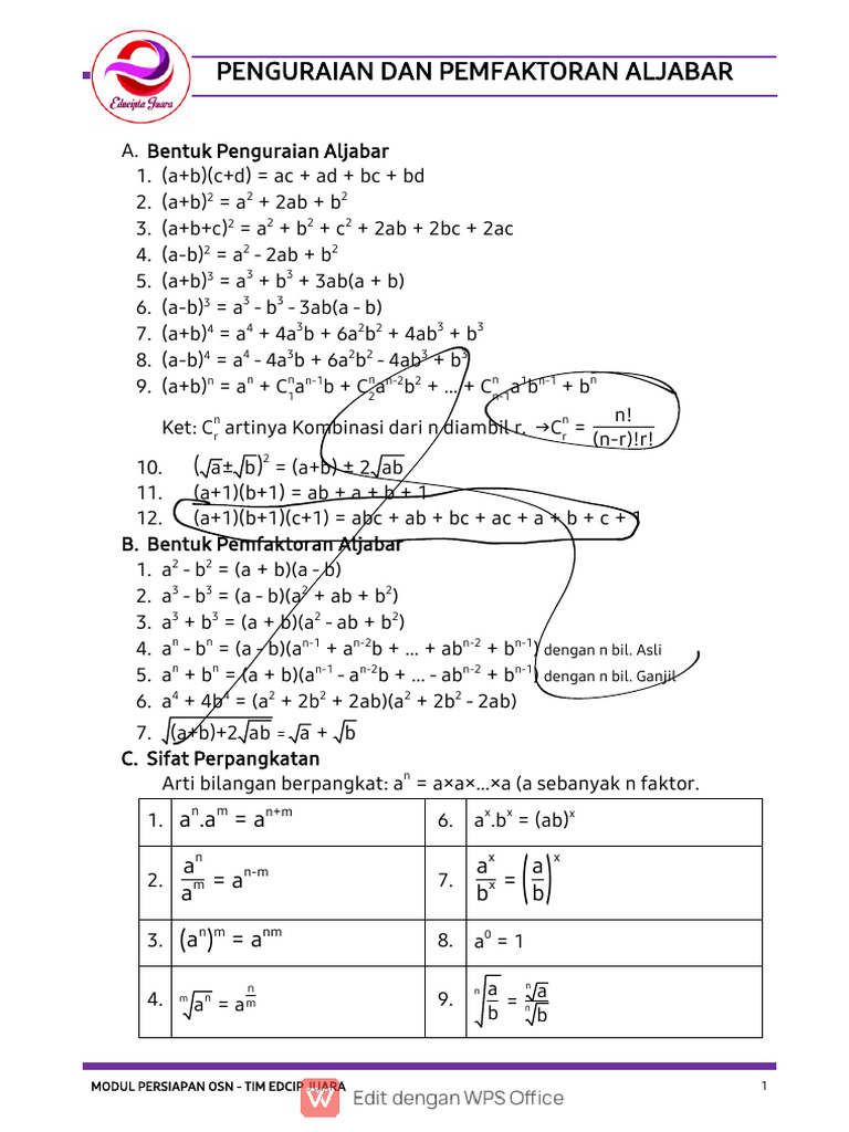 Aljabar Pangkat | PDF