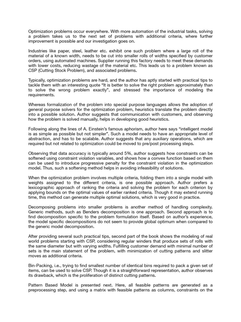 Review of How To Solve Real World Optimization Problems | PDF ...