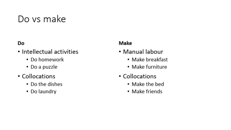 Do vs Make: Usage Guide | PDF