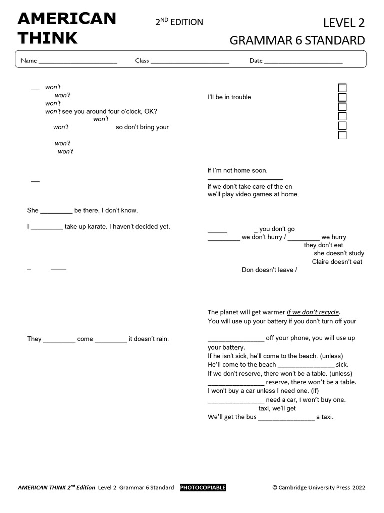 American Think Level 2 Grammar Guide | PDF | Linguistics