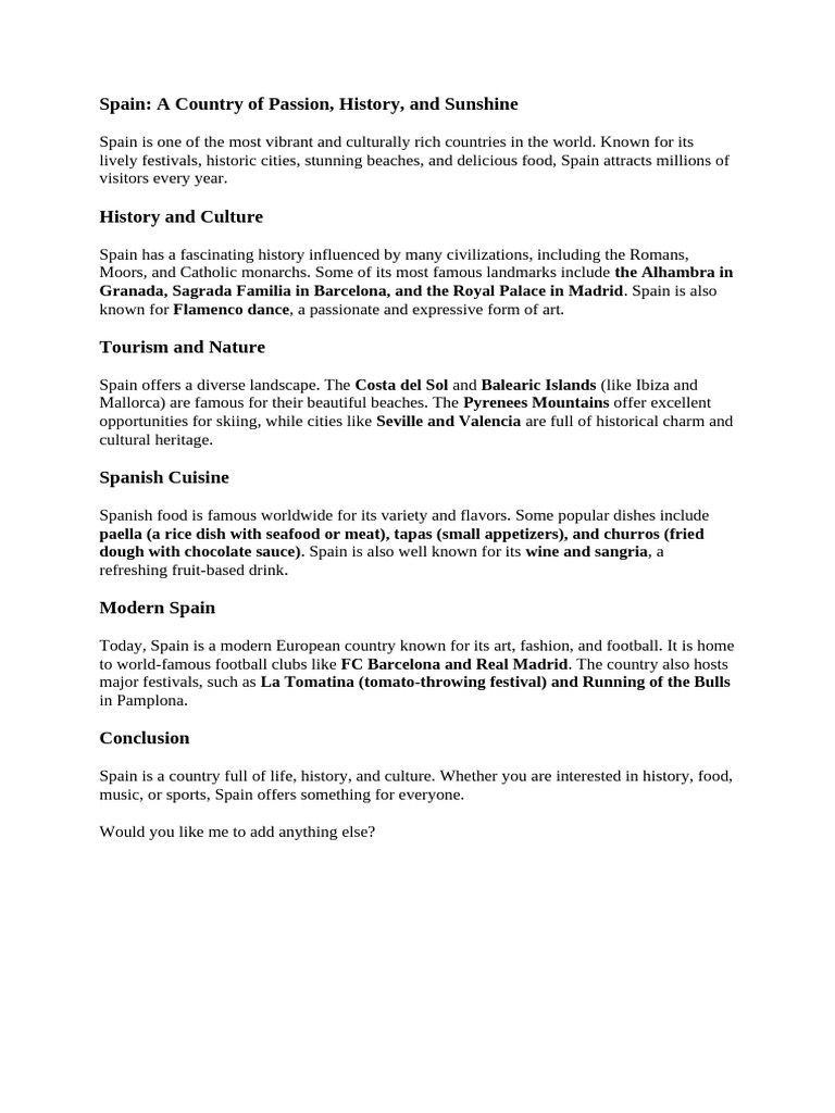 spain essay | PDF