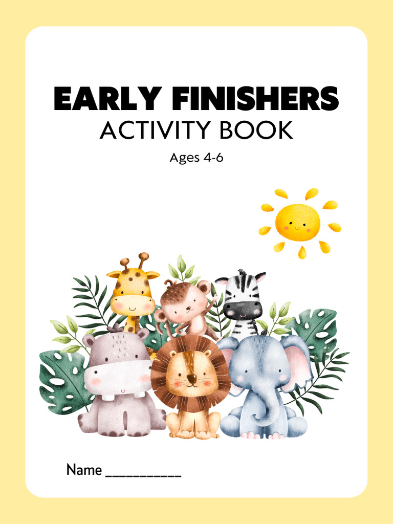 Early Finishers Activity Book for Kids | PDF