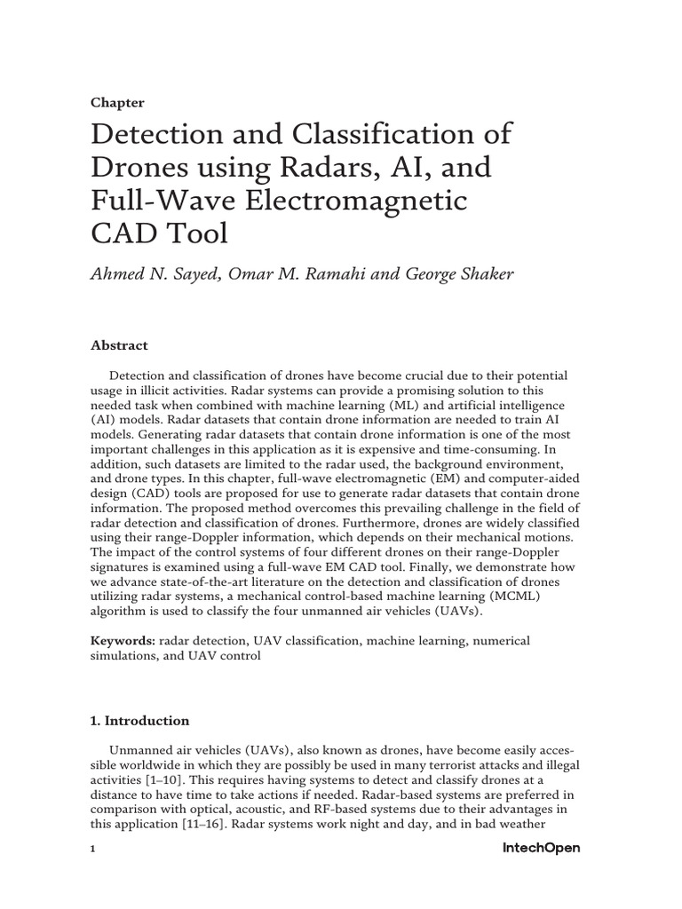 Detection And Classification Of Drones Using Radar Pdf Unmanned Aerial Vehicle Machine