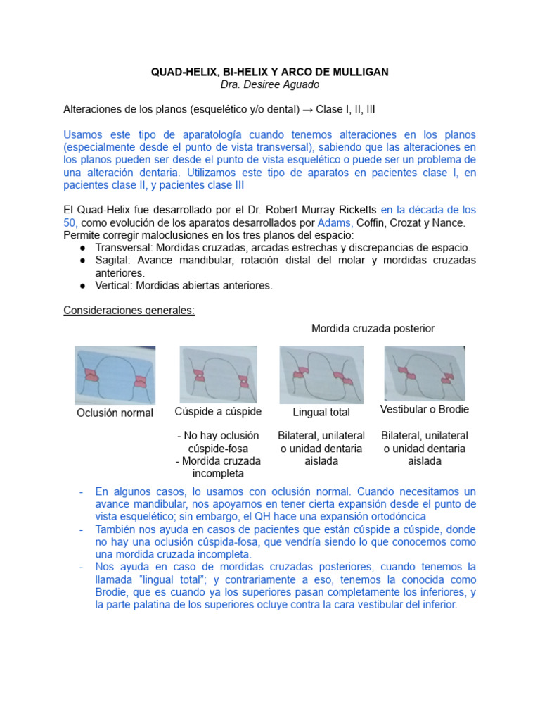 Clase 5 - QH, Bi-Helix y Arco de Mulligan | PDF | Diente | Boca